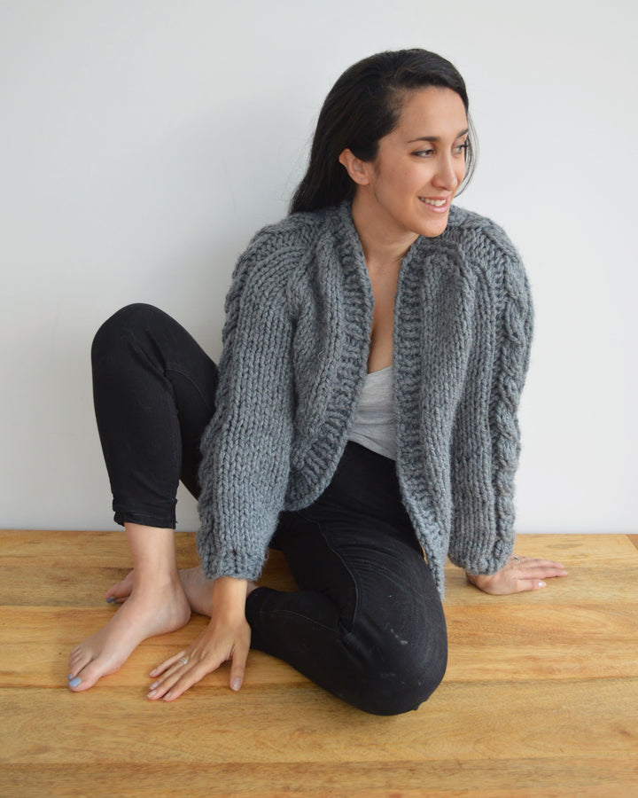 Cable Sleeved Cardi Pattern - Downloadable Chunky Knitting Pattern ...