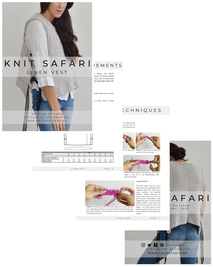 Linen Vest - Downloadable Knitting Pattern – KNIT SAFARI